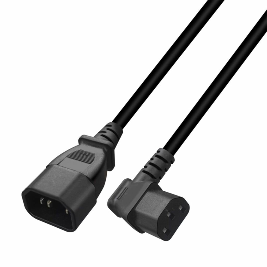 Кабель-переходник, Угловой разъем 10A для монитора серверного кабеля C14 на C13 с поворотом влево -32CM