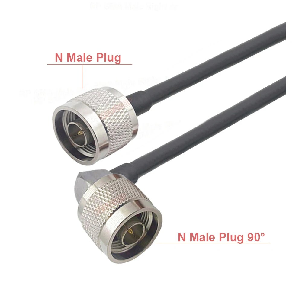 Кабель RG58 N Male - N Male 90° 15см-30м