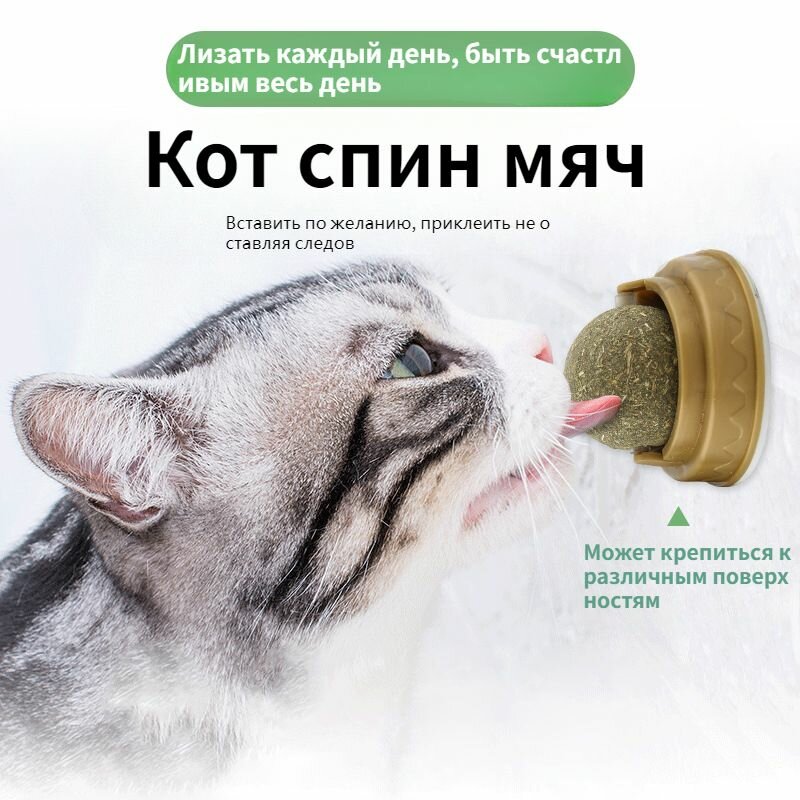 Вращающийся кошачий мятный шарик, игрушка для зубов кошки