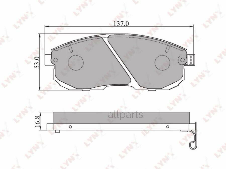 LYNXAUTO BD5701 колодки тормозные ПЕР INFINITI I30 3.0, NISSAN MAXIMA QX(A32) 2.0/(J30) 3.0 -00/TEANA 2.5/3.5