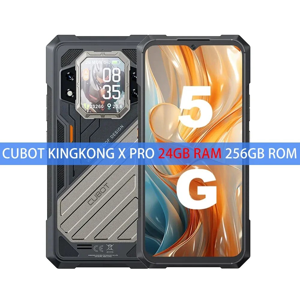 Прочный смартфон CUBOT KINGKONG X PRO 5G Android 14 10200 мАч 24 ГБ ОЗУ + 256 ГБ ПЗУ 24ГБ, 24GB RAM