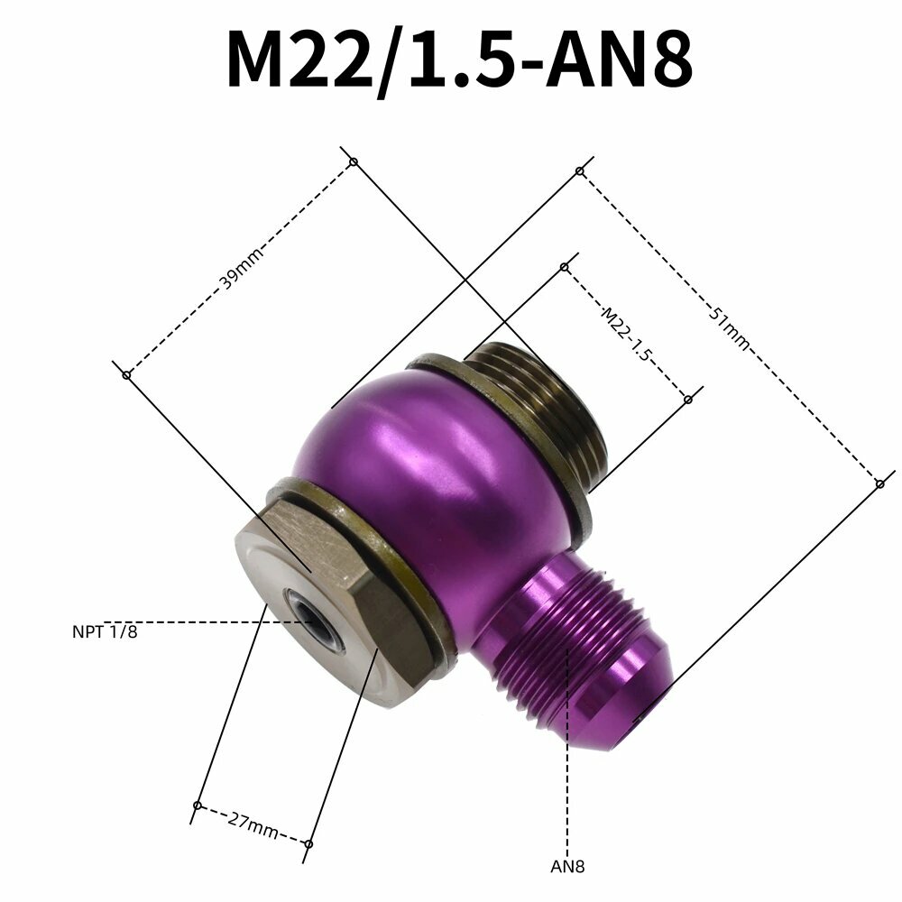 Штуцер шарнирный M22/1.5-AN8, Model 4