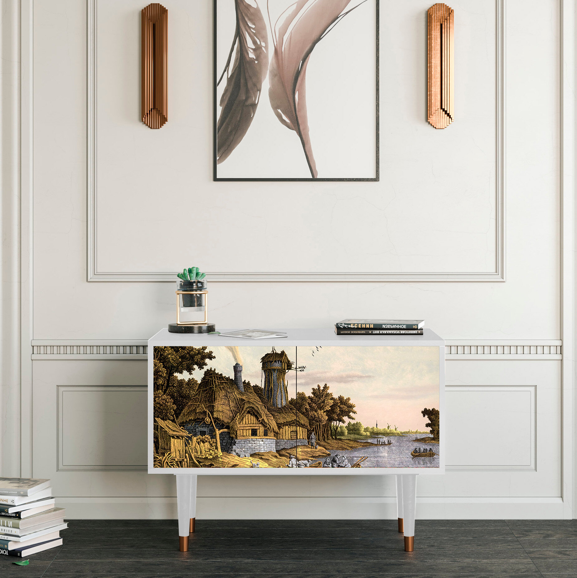 Комод - STORYZ - S1 Mill along a River by Jonas Zeuner, Размер - 94 x 69 x 48 см, Цвет корпуса - , Белый