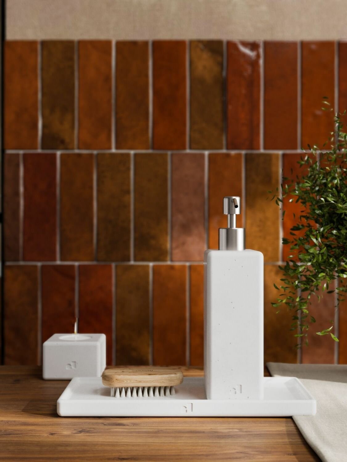 Набор аксессуаров для ванной комнаты "Oxford", белый глянцевый, 2 предмета: дозатор 250 мл, поднос