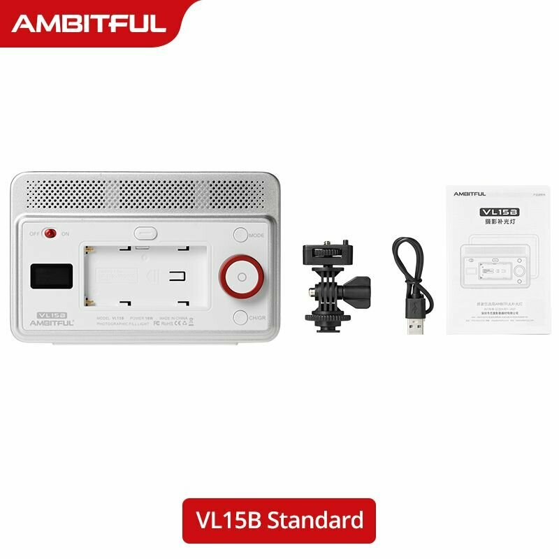 AMBITFUL VL15B Двухцветный полноцветный заполняющий свет для камеры смартфона LED Видео Фото Съемка