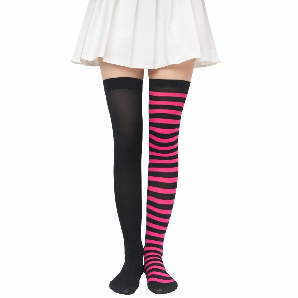 Чулки в полоску Инь и янь чулки-черная роза, красная, черная полоска