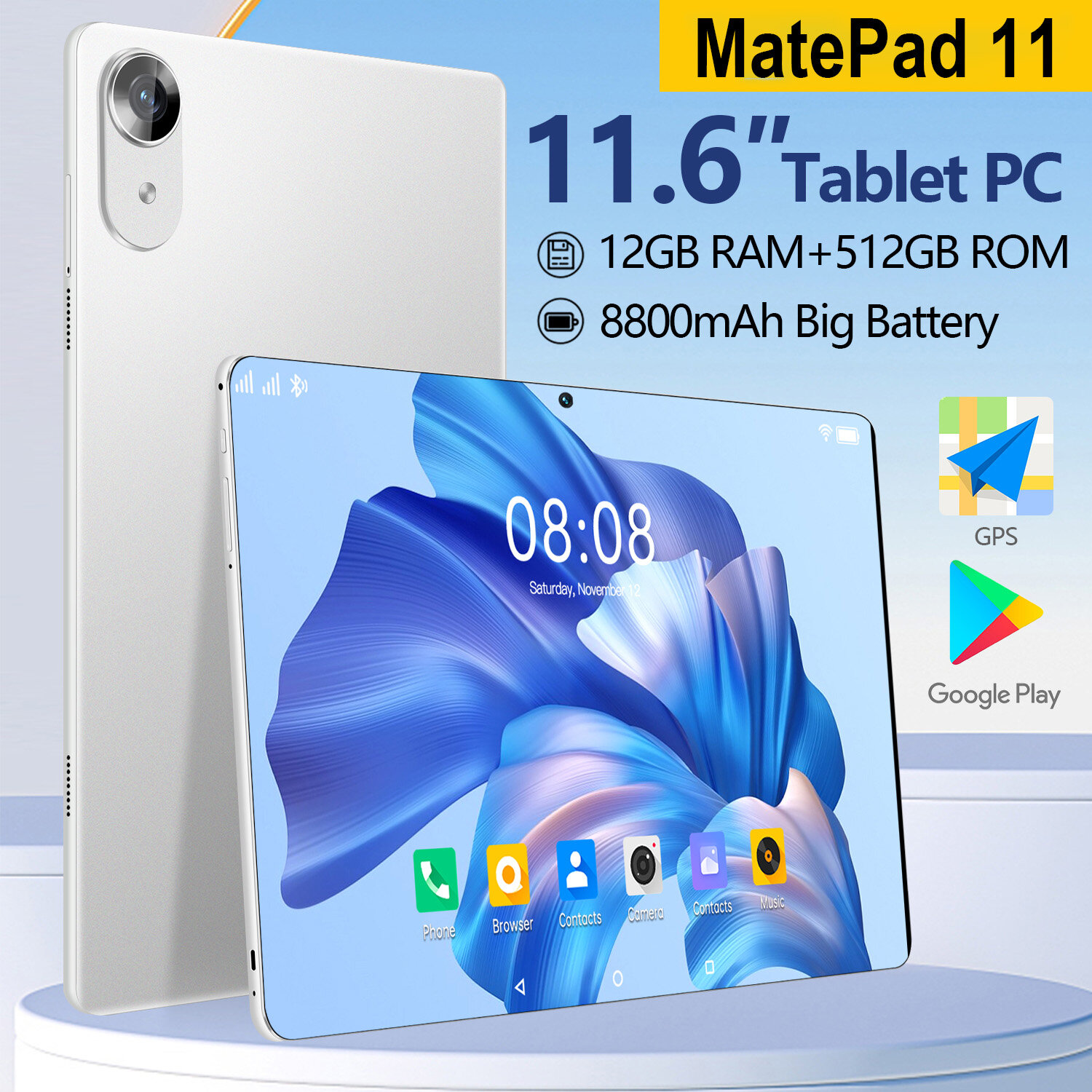 Планшет 12/512GB 11.6 дюйм Android 13 / Клавиатура, мышь и Чехол