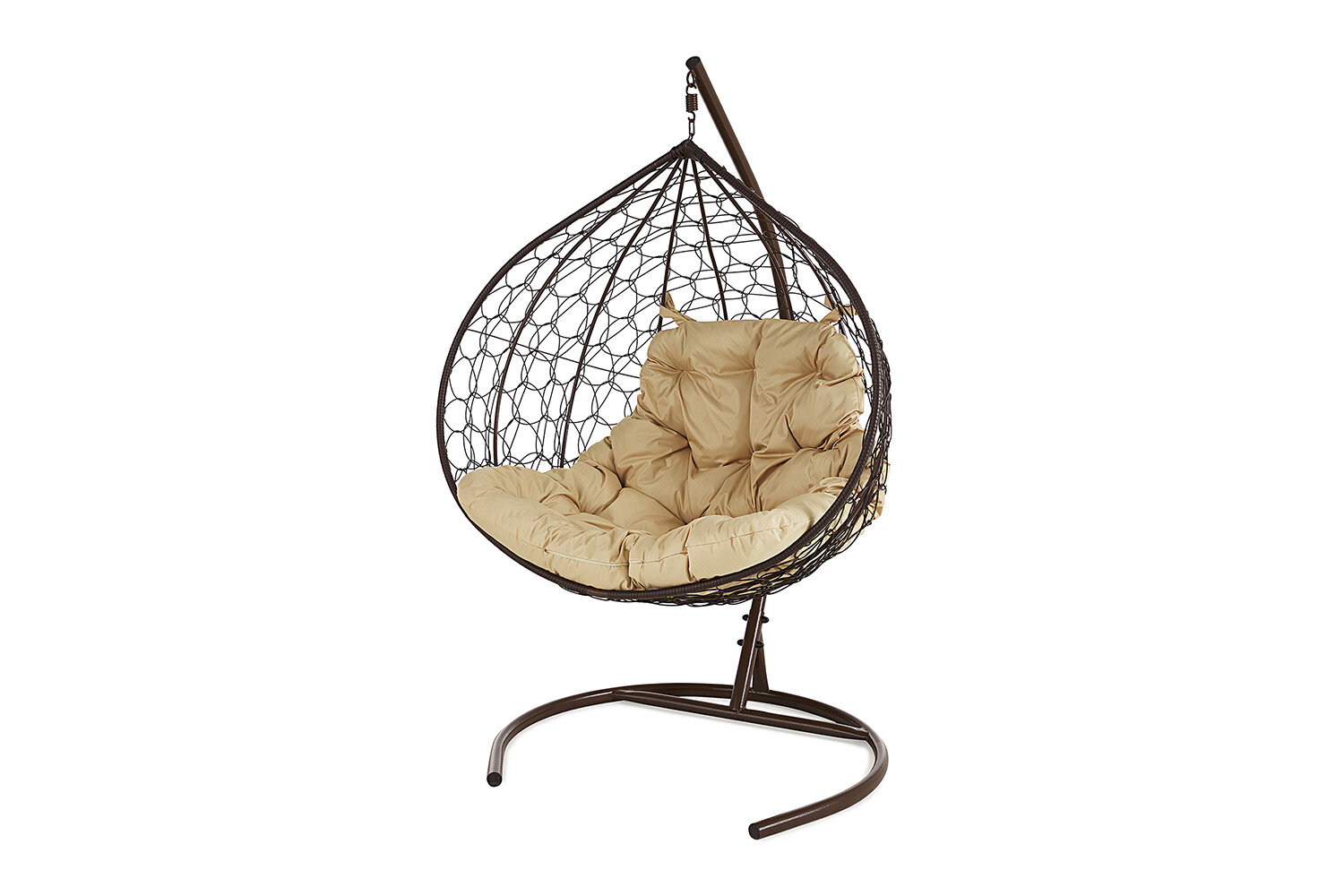 Кресло подвесное Bigarden Gemini, 135х195х102 см, искусственный ротанг, цвет коричневый