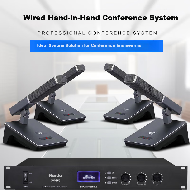HuiDu QH-660A профессиональный проводной ручной конференц-микрофон для инженерных совещаний, настольная квадратная