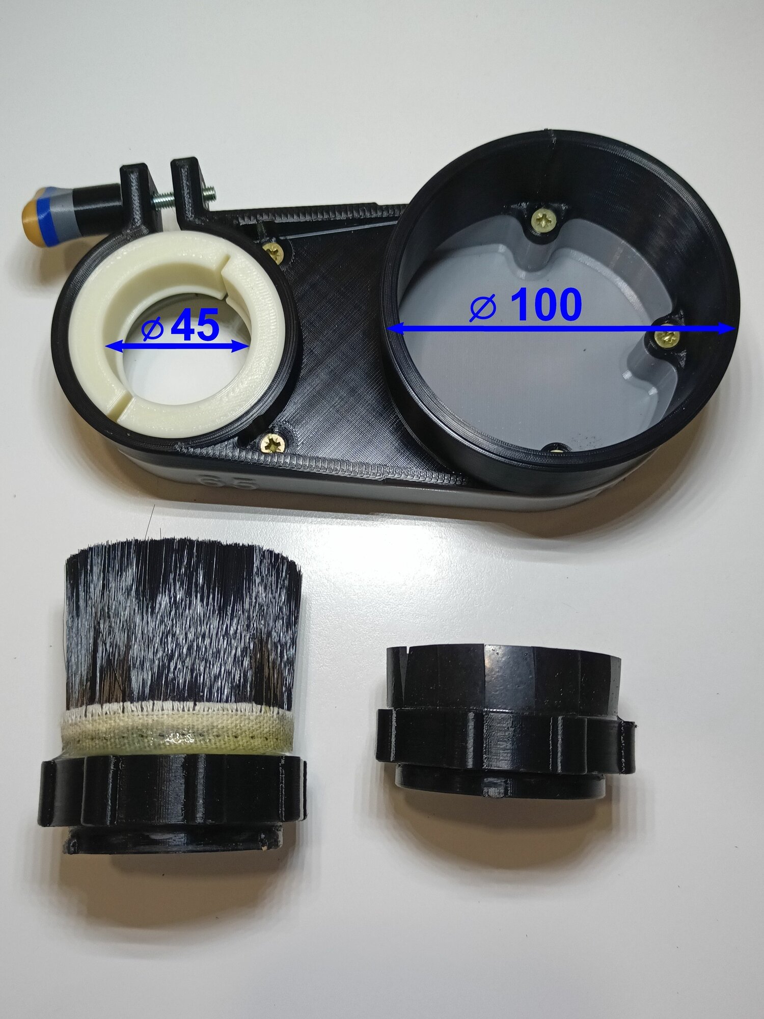 Пылеуловитель для ЧПУ шпиндель 45 воздуховод 100 мм