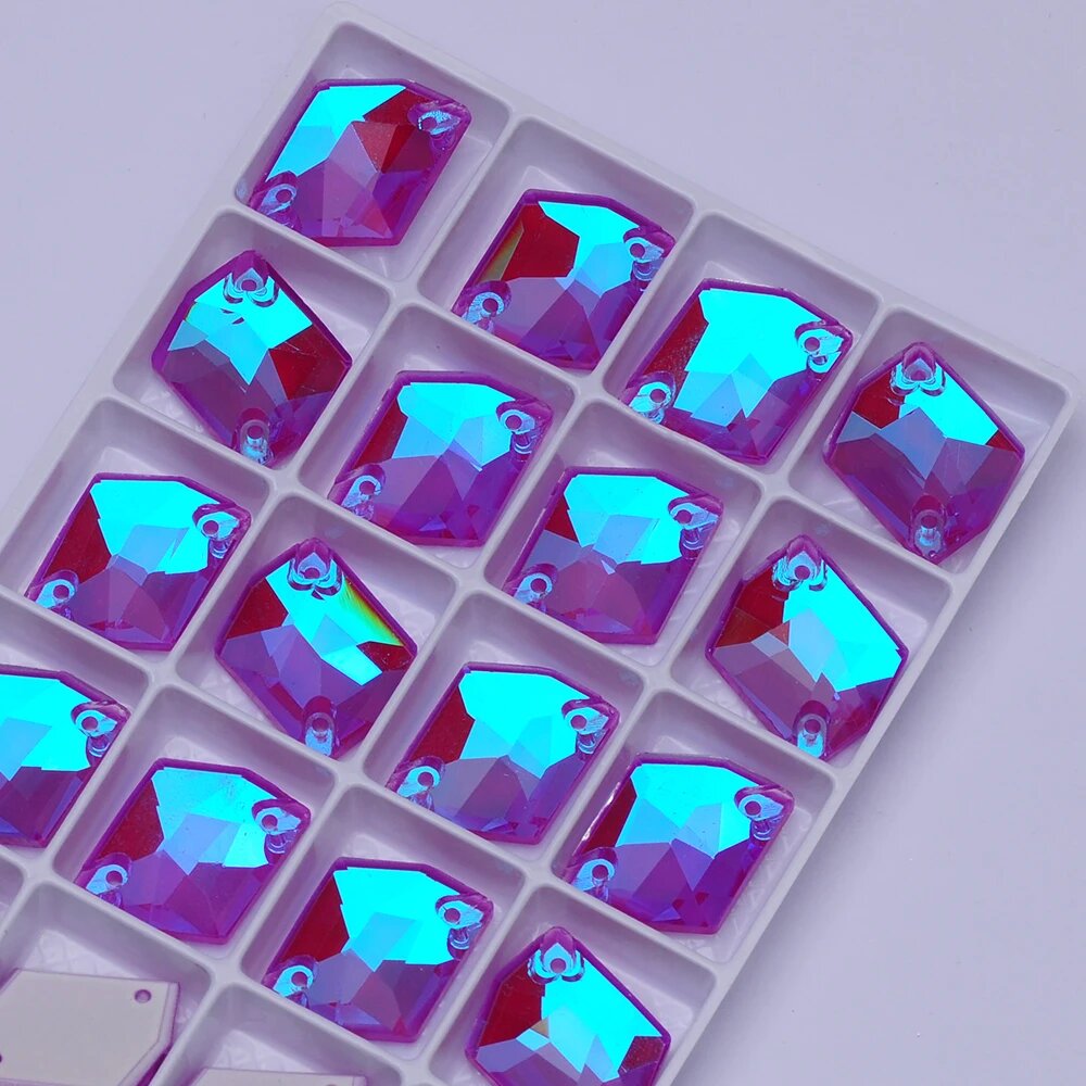 Неоновые стразы фиолетовые 13x17mm 16шт ElectricVioletDeLite