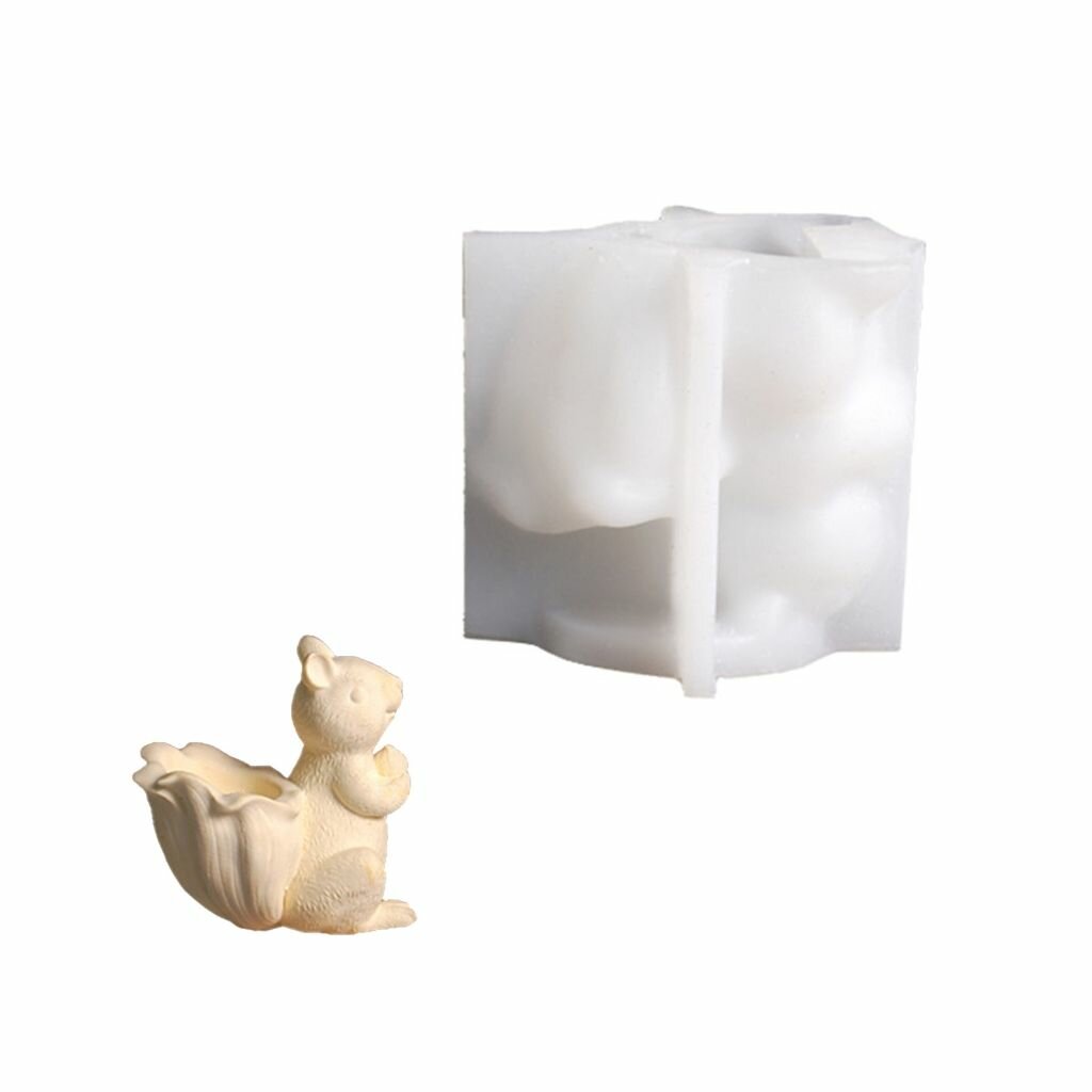 Форма для цветочного горшка в виде 3D белки-стиль подложки