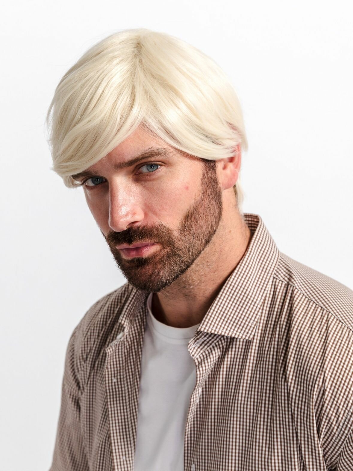 Парик мужской блонд пепельный