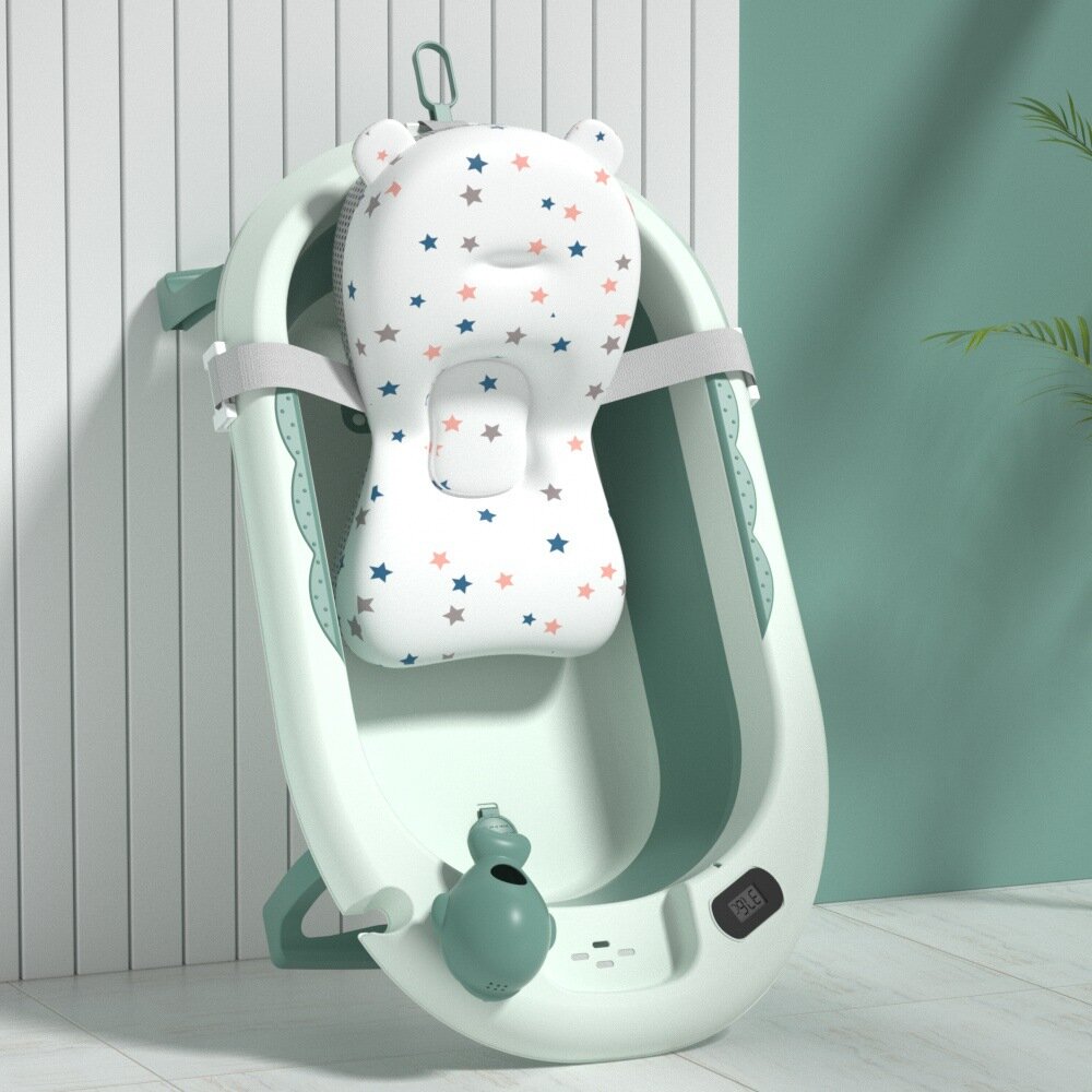 Ванночка для купания Luxmom, складная, с термометром, зеленая