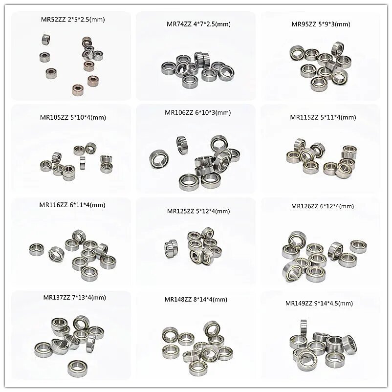 Набор подшипников Afortunado MR72 MR74 MR85 MR95-105-106-115-117-126-128-137-148zz M148-3.5ZZ8x14x3.5mm