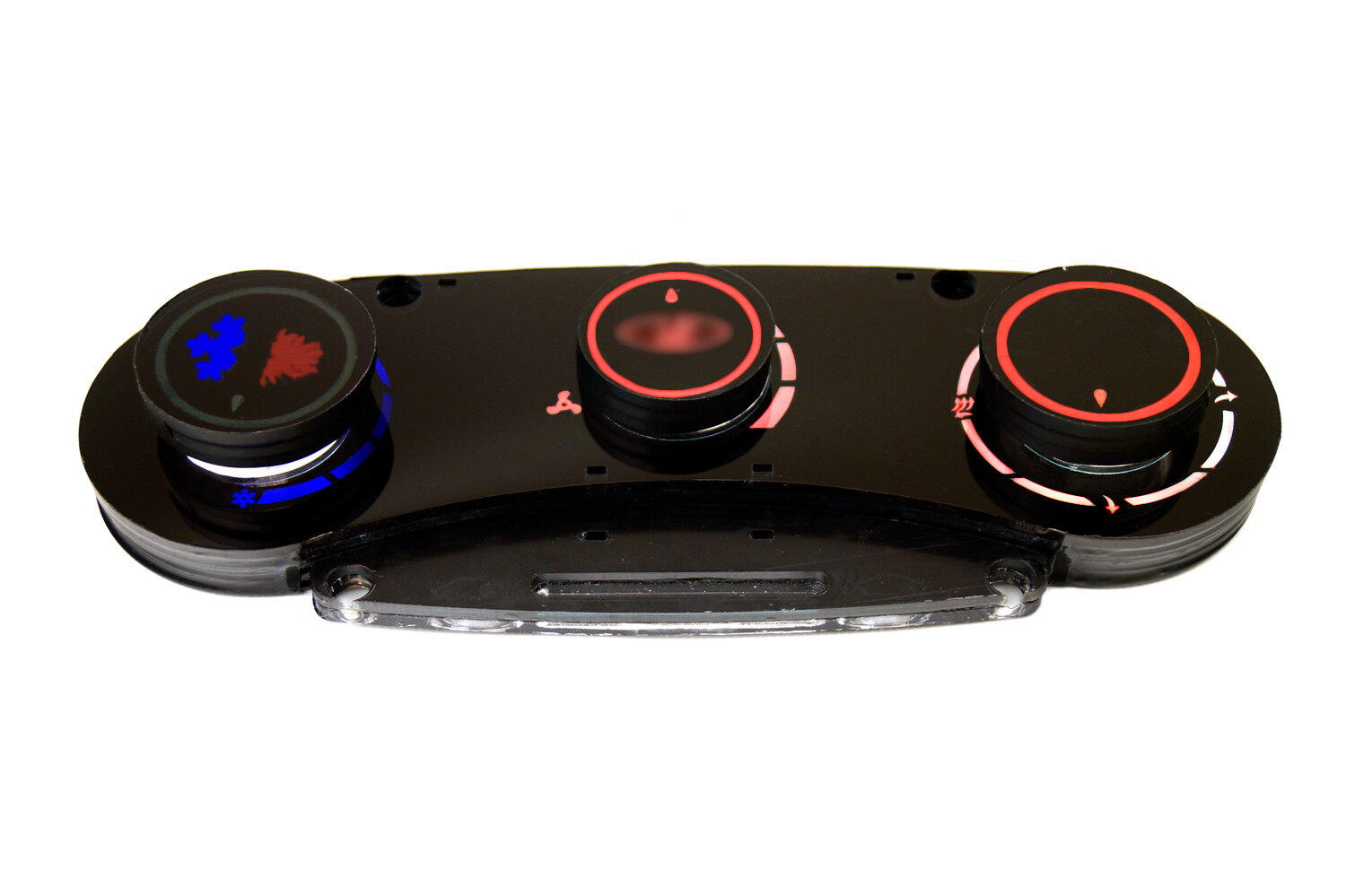 Тюнинг-панель блока управления отопителем (старого образца) с красной диодной подсветкой для Лада Калина