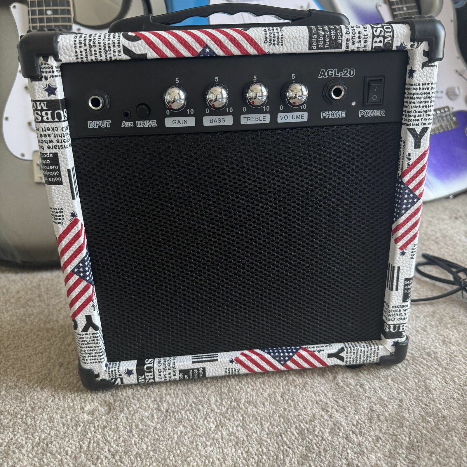 Усилитель звука, для электрогитары, портативный, 20W, с эффектами