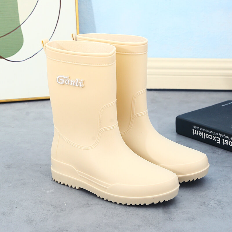 Летние полусапожки резиновые сапоги женские японские модные летние сапоги средней длины резиновые сапоги для отдыха на природе взрослые бахилы резиновая обувь рабочая обувь для водыРазмер обуви. EU:41