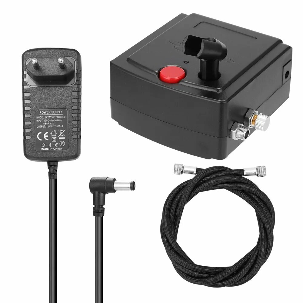 Аэрограф с гравитационной подачей, Воздушный компрессор T-100, шланг длиной 1,8 м