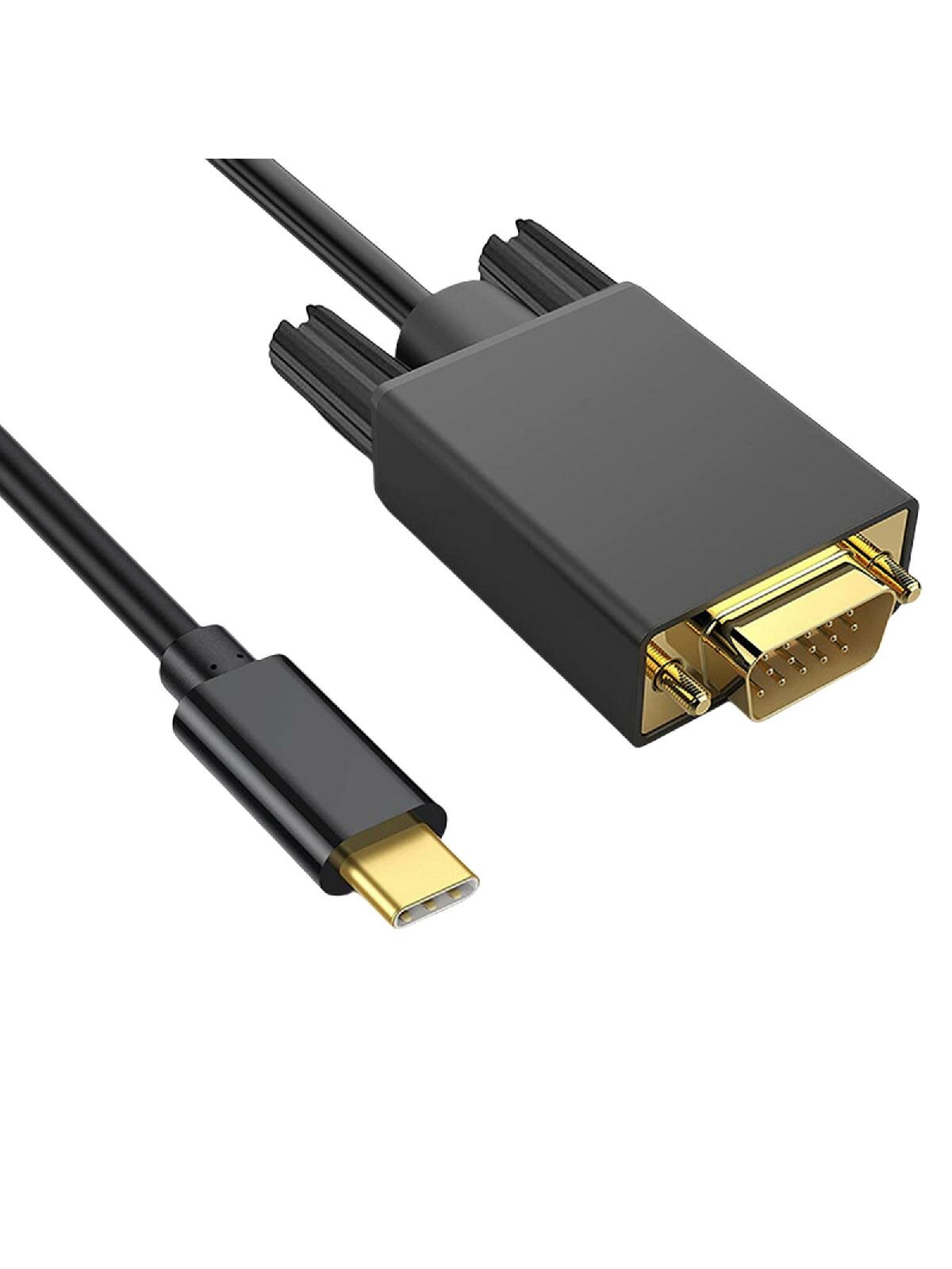 USB C to VGA Cable 31inch, High Resolution Type C to VGA Male Converters Cable for Monitors and Projectors