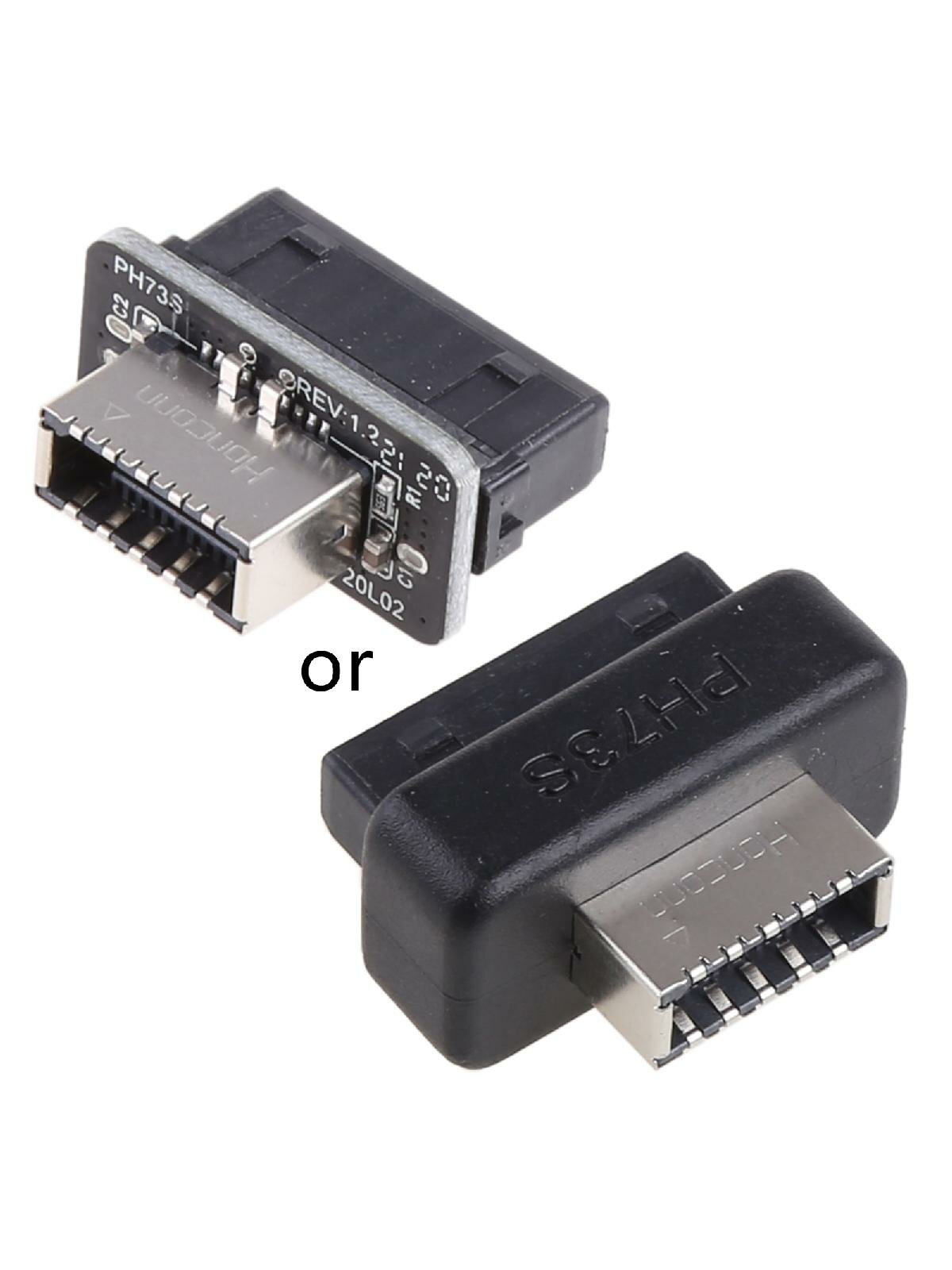 USB 3.0 Internal Header to USB 3.1/3.2 Type C Front Type E Adapter 20pin to 19pin Converter for PC Motherboard Connector