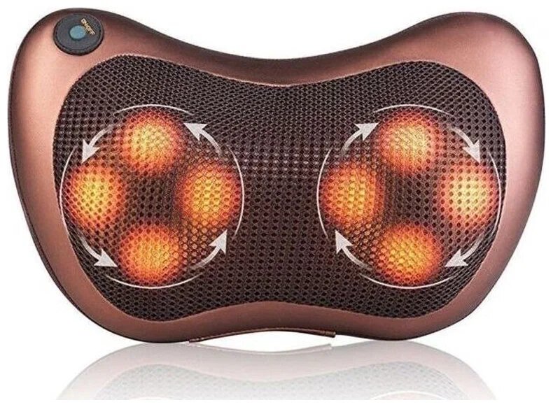 Массажная подушка, для дома и авто, с подогревом, 3 режима работы, 19 см x 9,5 см x 31 см