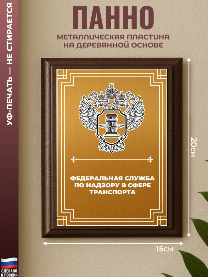 Настенный диплом "Федеральная служба по надзору в сфере транспорта" Ространснадзор