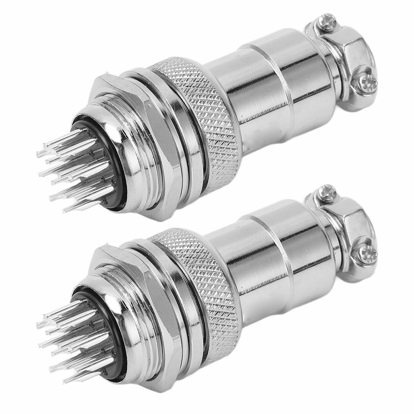 Комплект из 2 шт. 12-контактных авиационных разъемов из цинкового сплава, электрические вилки и розетки, отверстие 20 мм