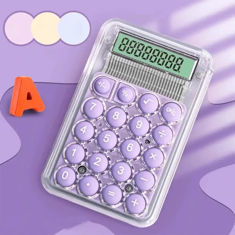 Портативный прозрачный калькулятор Purple