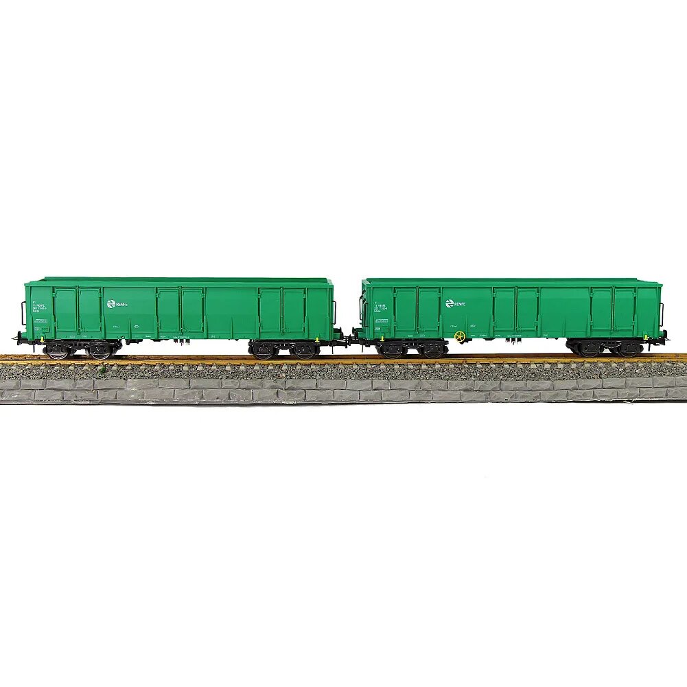 Evemodel, высокобоковые вагоны-полувагоны 1:87 зелёного цвета Изумрудный, 2pcs