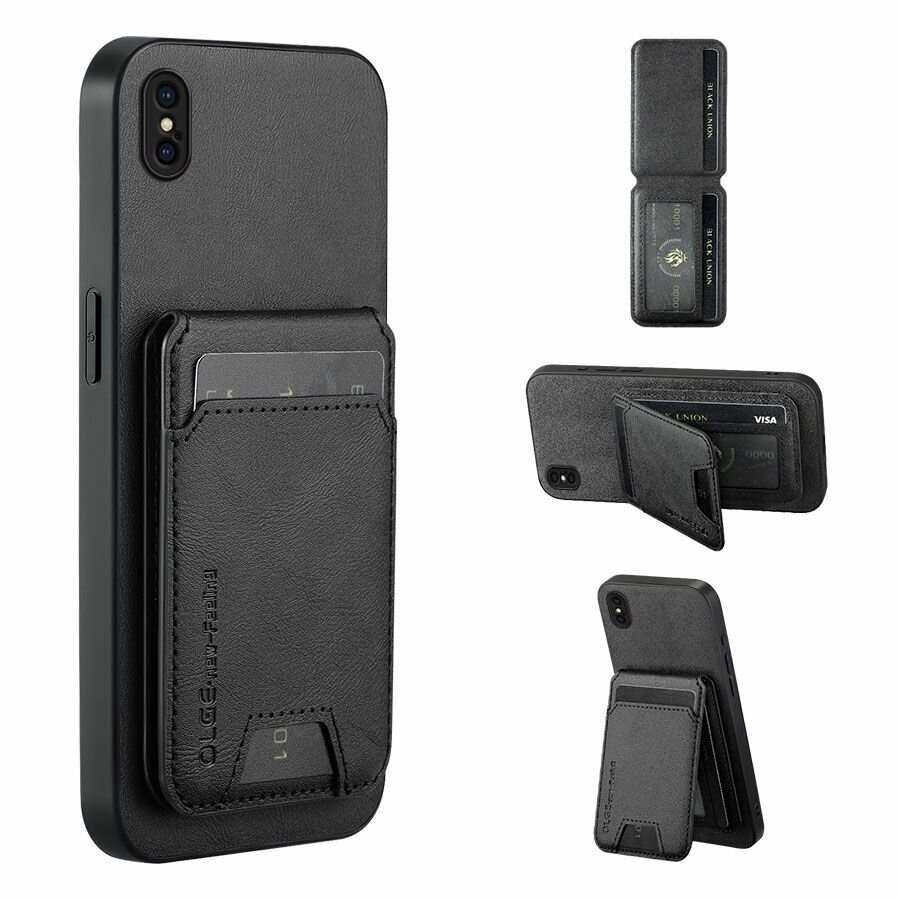 Картхолдер мужской на Apple iPhone X/XS (айфон X/Xc) с MagSafe-Чехол бумажник