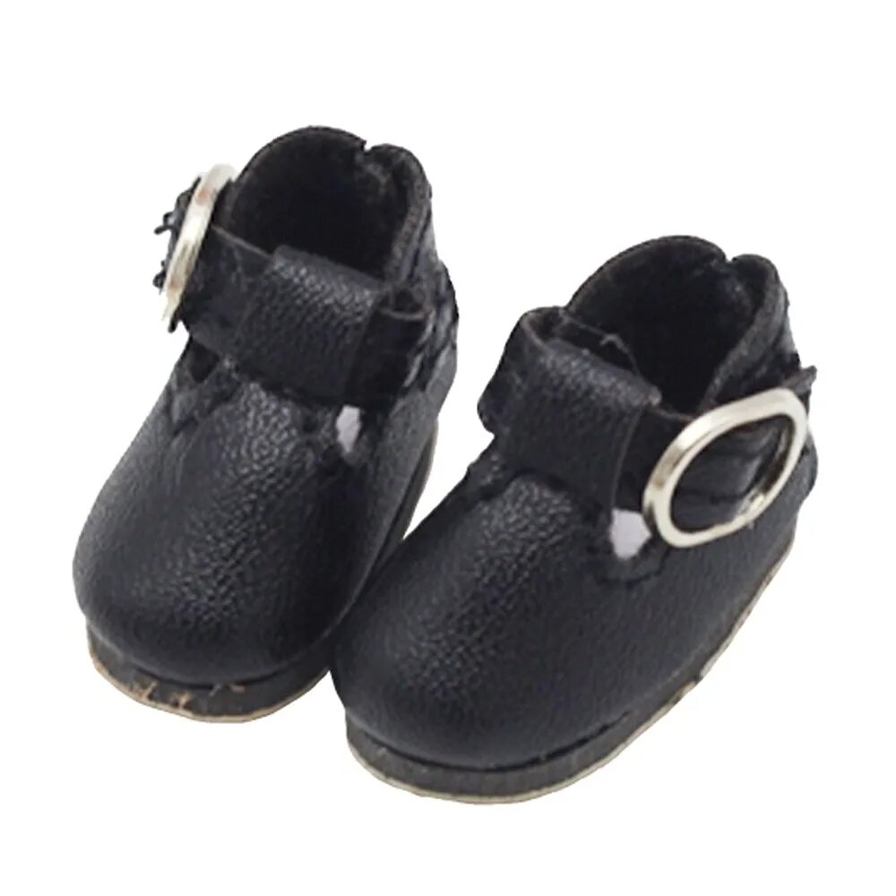 SIRENXI Миниатюрные туфли для кукол BJD пластиковые пудровые 2,8 см * 1,2 см Черный, Black