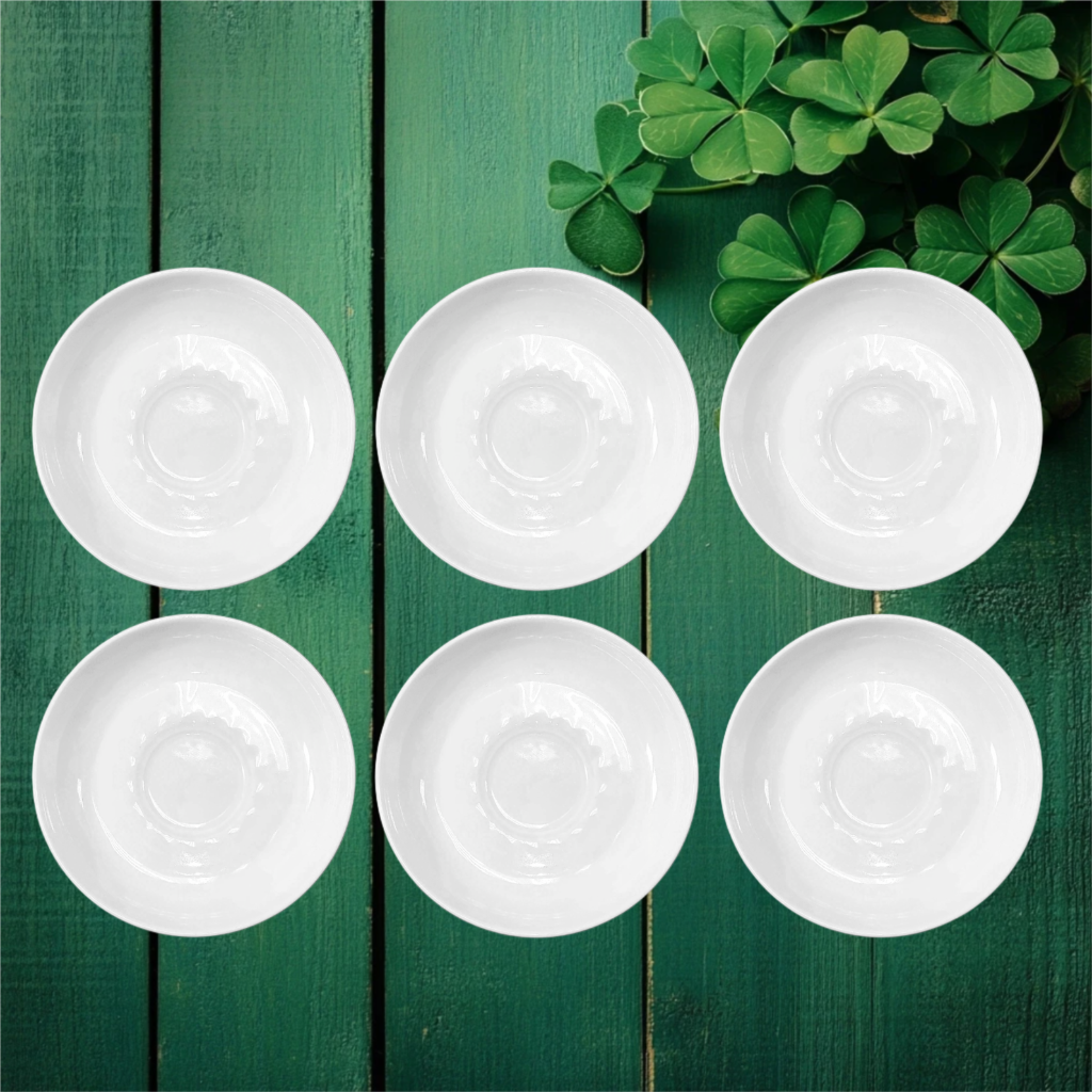 Блюдце фарфор диаметр 15 см 6 штук, Добрушский Фарфоровый Завод