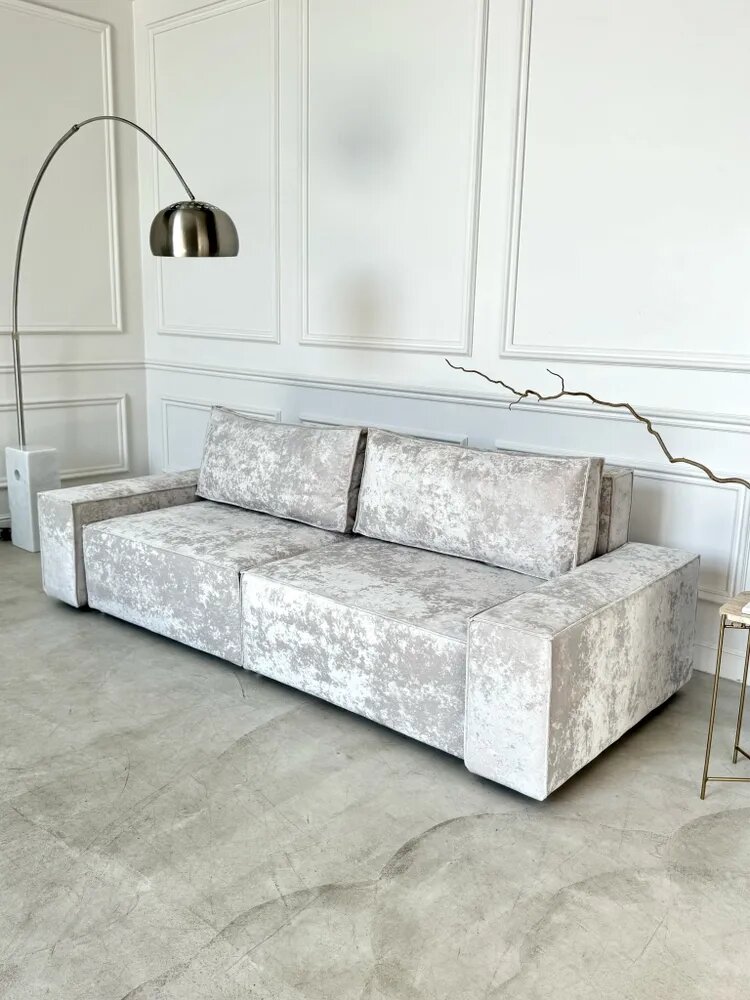 Диван кровать, мраморный, прямой, еврокнижка, 250х105х80, mebelroom