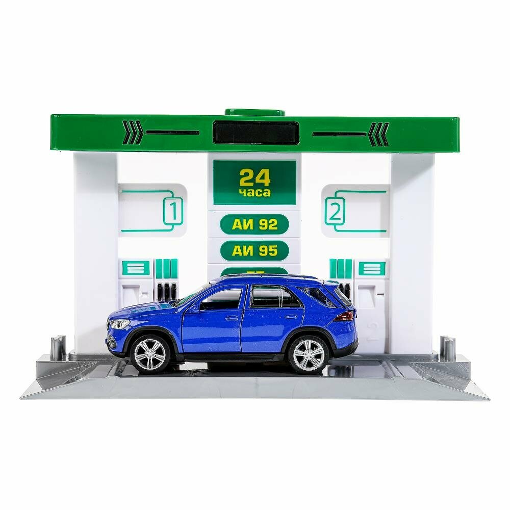 Игровой набор Технопарк Автозаправочная станция с автомобилем Mercedes-Benz GLE ОILSТА-22РLGLЕ-