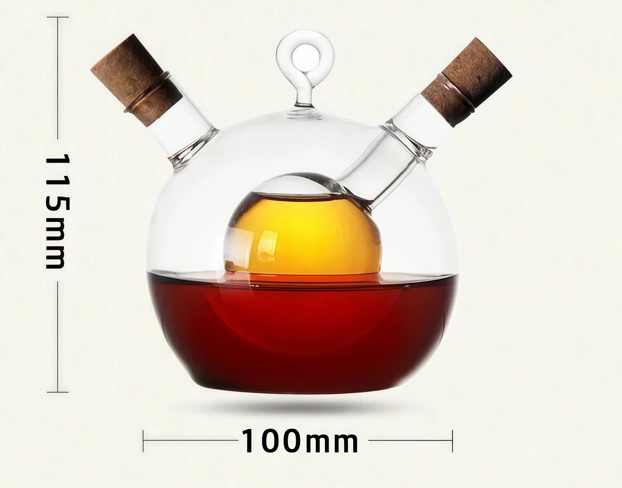 Стеклянная бутылка для масла, уксуса, двухслойная, 150/280 мл, стекло
