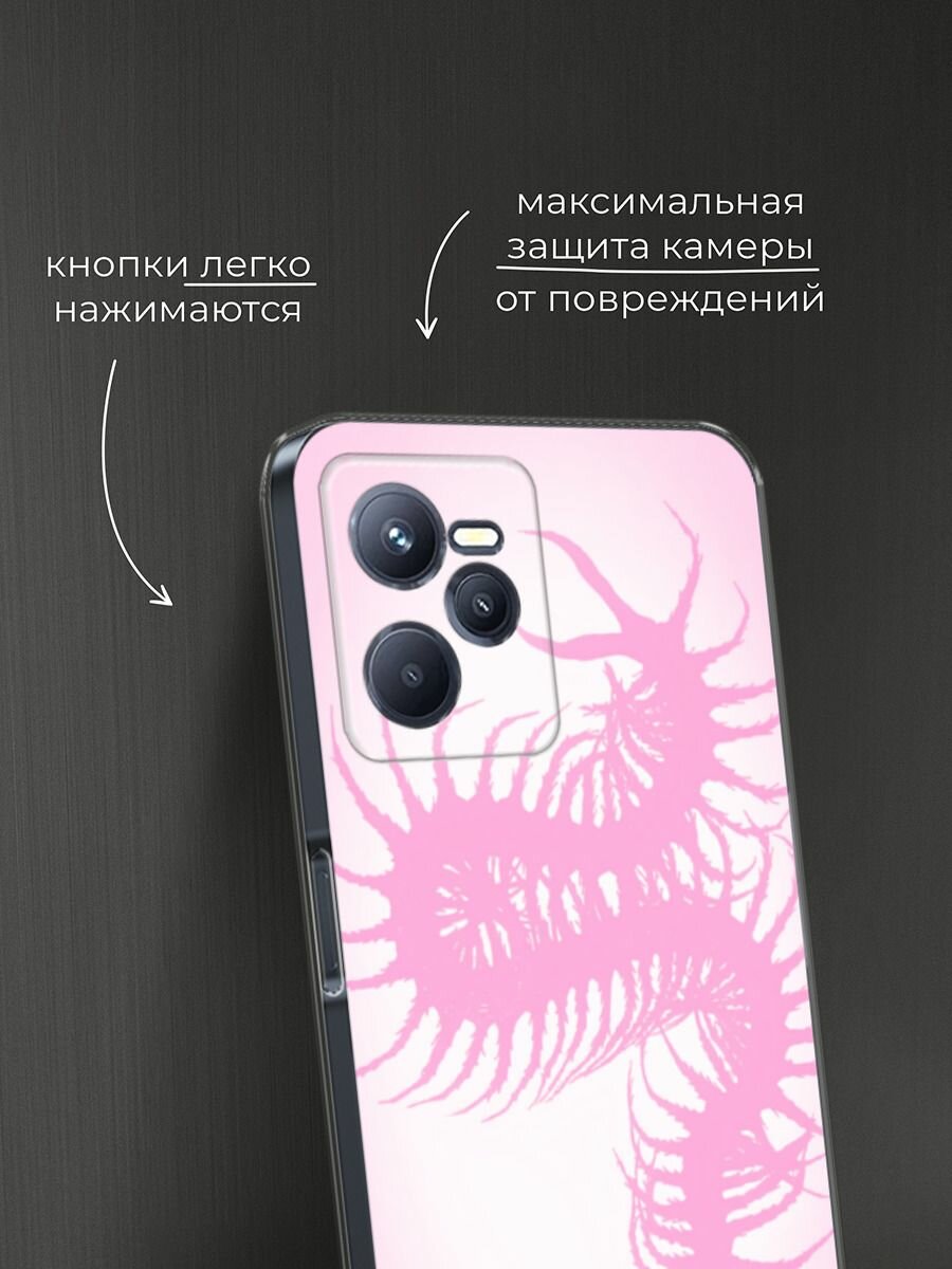 Чехол на Realme C35 / Реалми C35 с принтом Розовая многоножка — фото 1
