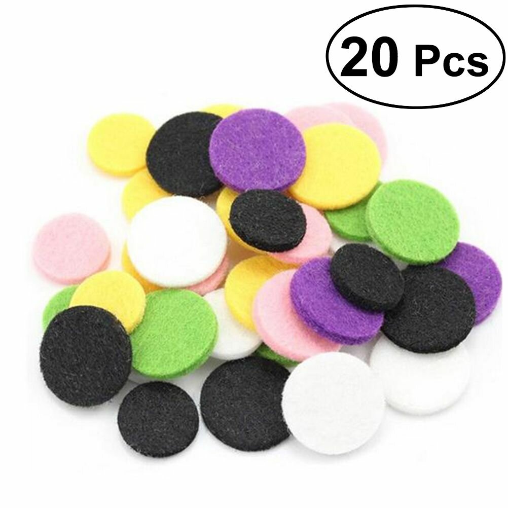 Хлопковые ароматические прокладки для ожерелий с диффузором, 20 штук, диаметр 30 мм, разноцветные