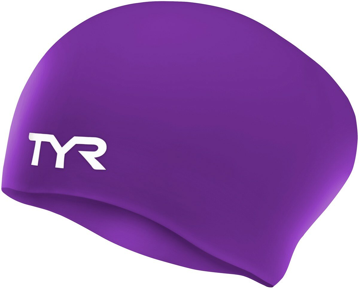 Шапочка плавательная TYR Long Hair Wrinkle-Free Silicone Cap (LCSL), цвет Пурпурный