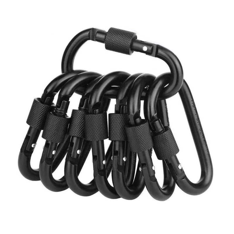 Карабин Цепной Зажим Винтовой Замок D Кольца Пряжка Брелоки Кемпинг Горный Алюминиевый Сплав Пряжка Защелкивающийся Крючок для Улицы