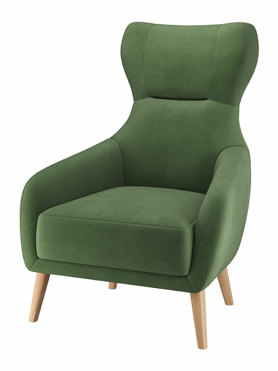 Кресло EXTRASOFT-1, 750х730х1030, тон натуральное дерево зеленый MUCHIO 15