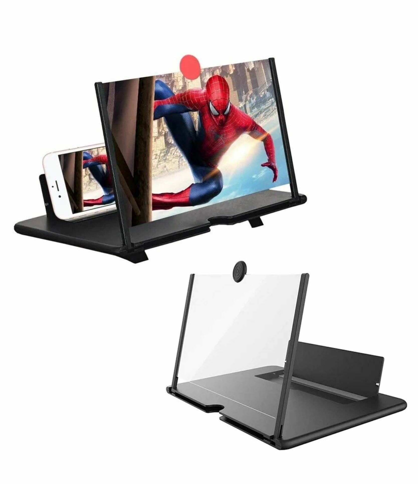 3Д увеличитель экрана смартфона/ Держатель для телефона, цвет черный