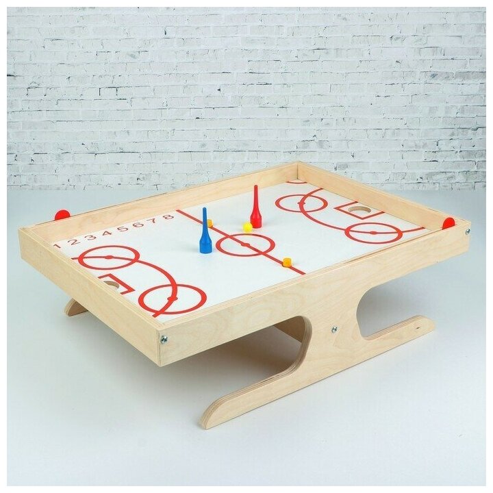 Игра настольная деревянная "Магнитный хоккей с мячом"