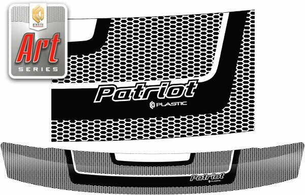 Дефлектор капота Серия "Art" графит УАЗ Патриот Год выпуска 2014-н. в.