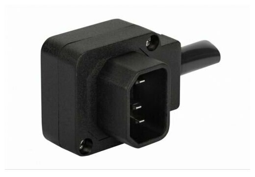 Вилка Lanmaster LAN-IEC-320-C14/90 IEC 60320 C14, 10A, 250V, угловая, разборная, черная