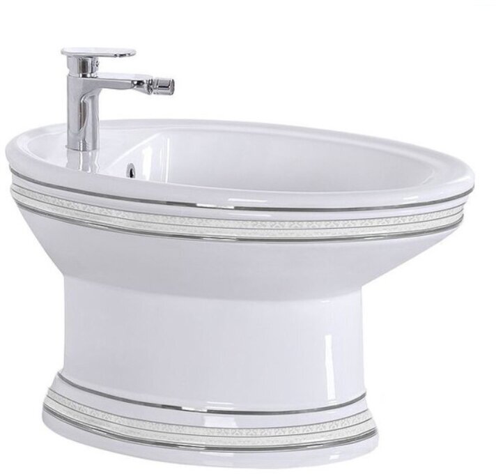 Биде напольный Ceramalux (Керамалюкс) 1410 цвет белый/хром