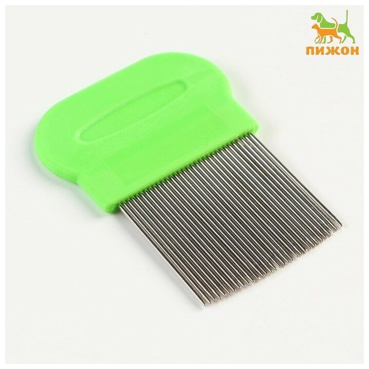 Расческа-гребешок с длинными зубьями, 8 х 5,5 см, зелёная 7437914