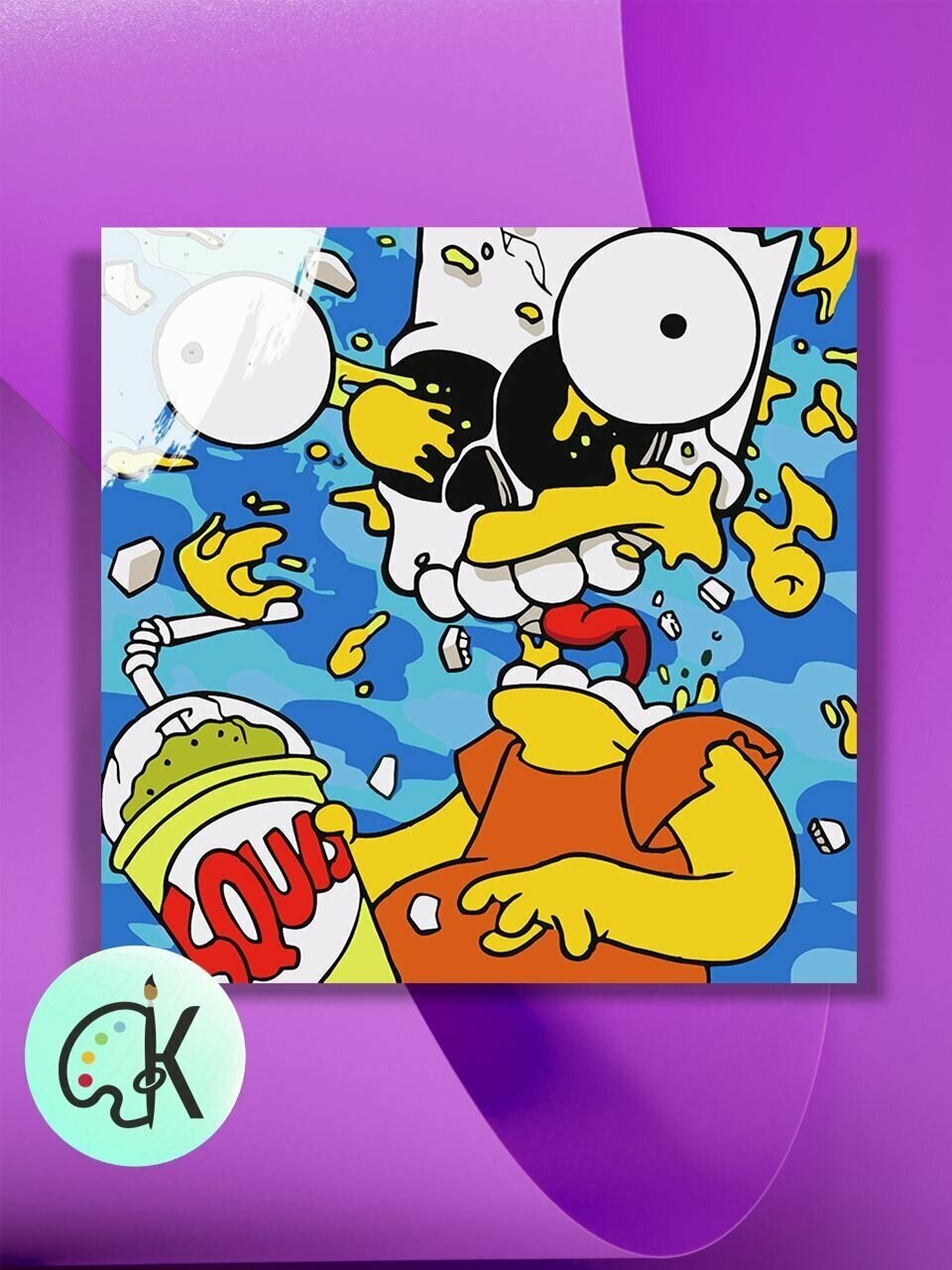 Картина по номерам на холсте Симпсоны - Бум Барт, 40 х 40 см