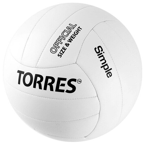 Мяч для волейбола TORRES Simple, White, 5