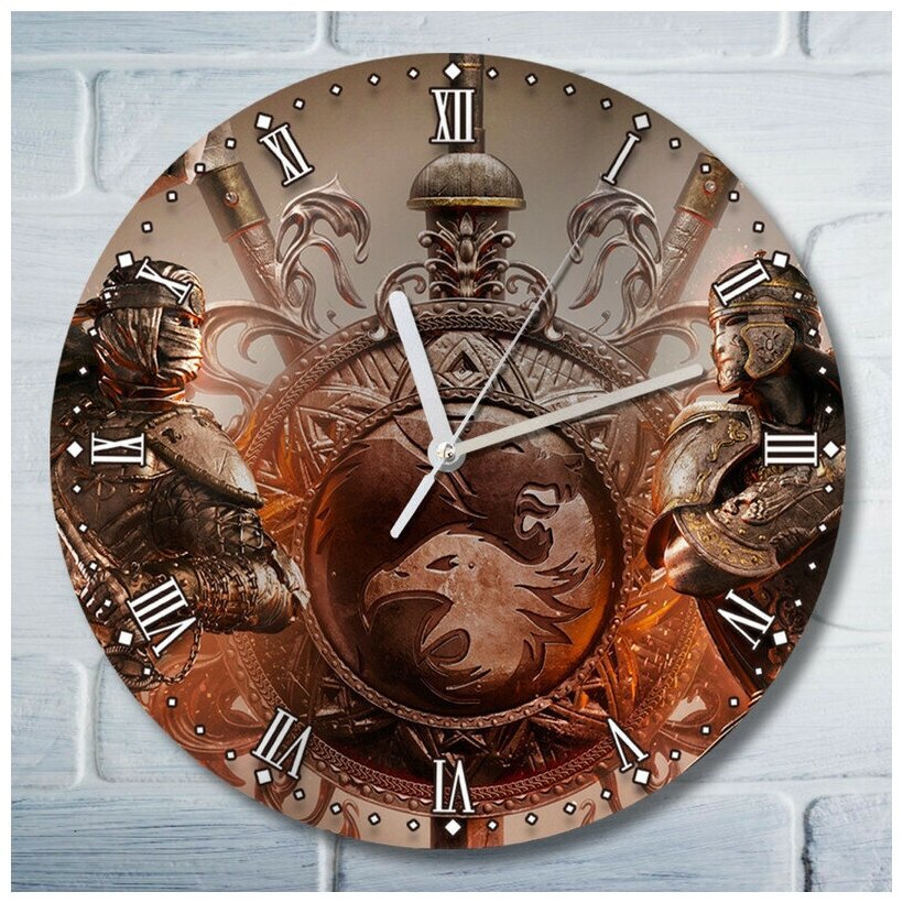 Настенные часы УФ с ярким рисунком игры For Honor (фор хонор, самураи, викинги, рыцари, PS, Xbox, PC, Switch) 4848